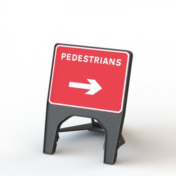 Sign Plastic 600 x 450 Pedestrian Right (Q Sign) - - Telenco UK