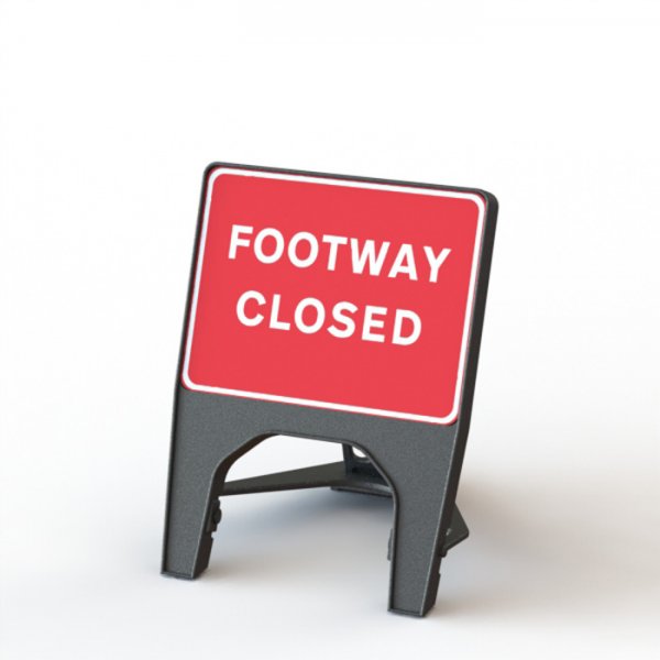 Sign Plastic 600 x 450 Footway Closed (Q Sign) - Telenco UK
